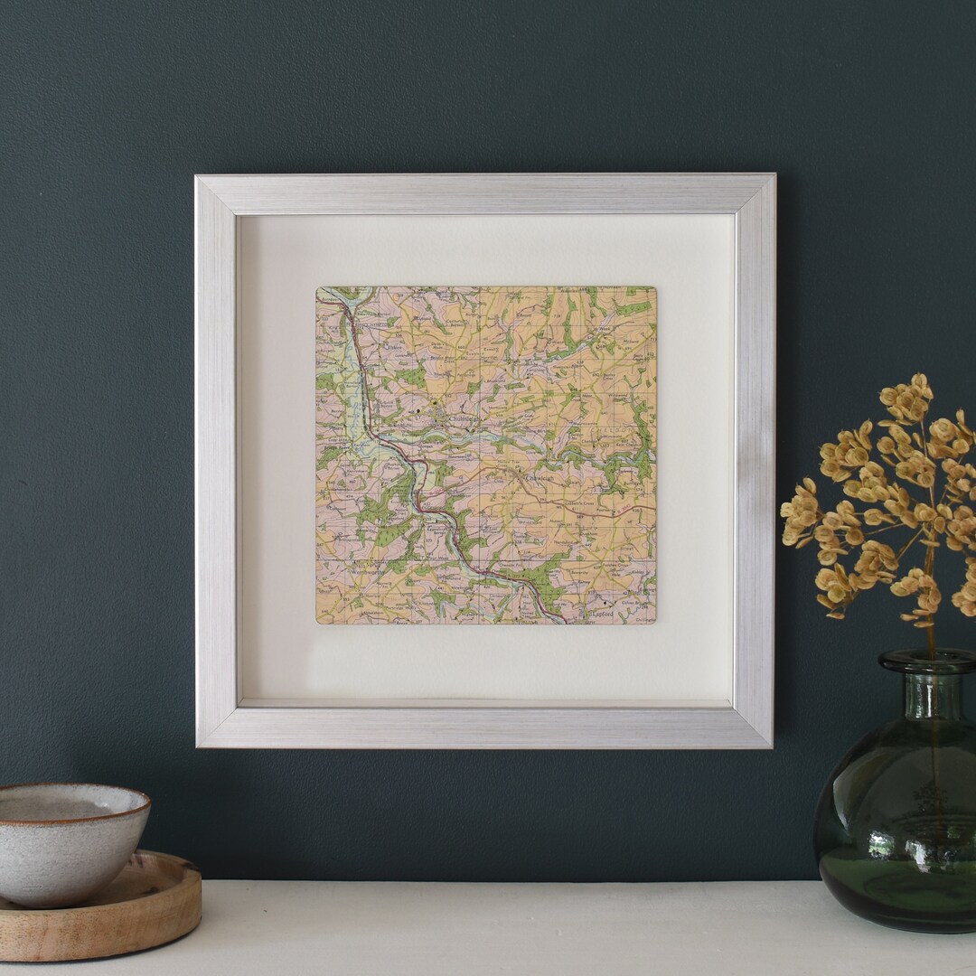 Custom Map Wall Art, Silver Wedding Anniversary Gift, 25th Wedding ...