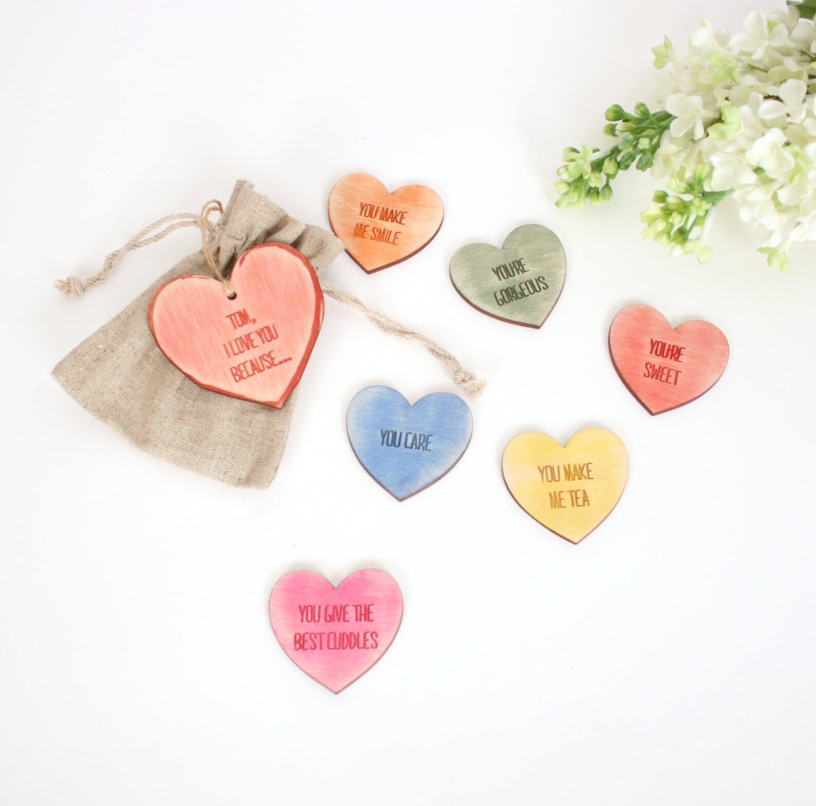Message Tokens I Love You Because... Wood Star Keepsake Gift - Etsy