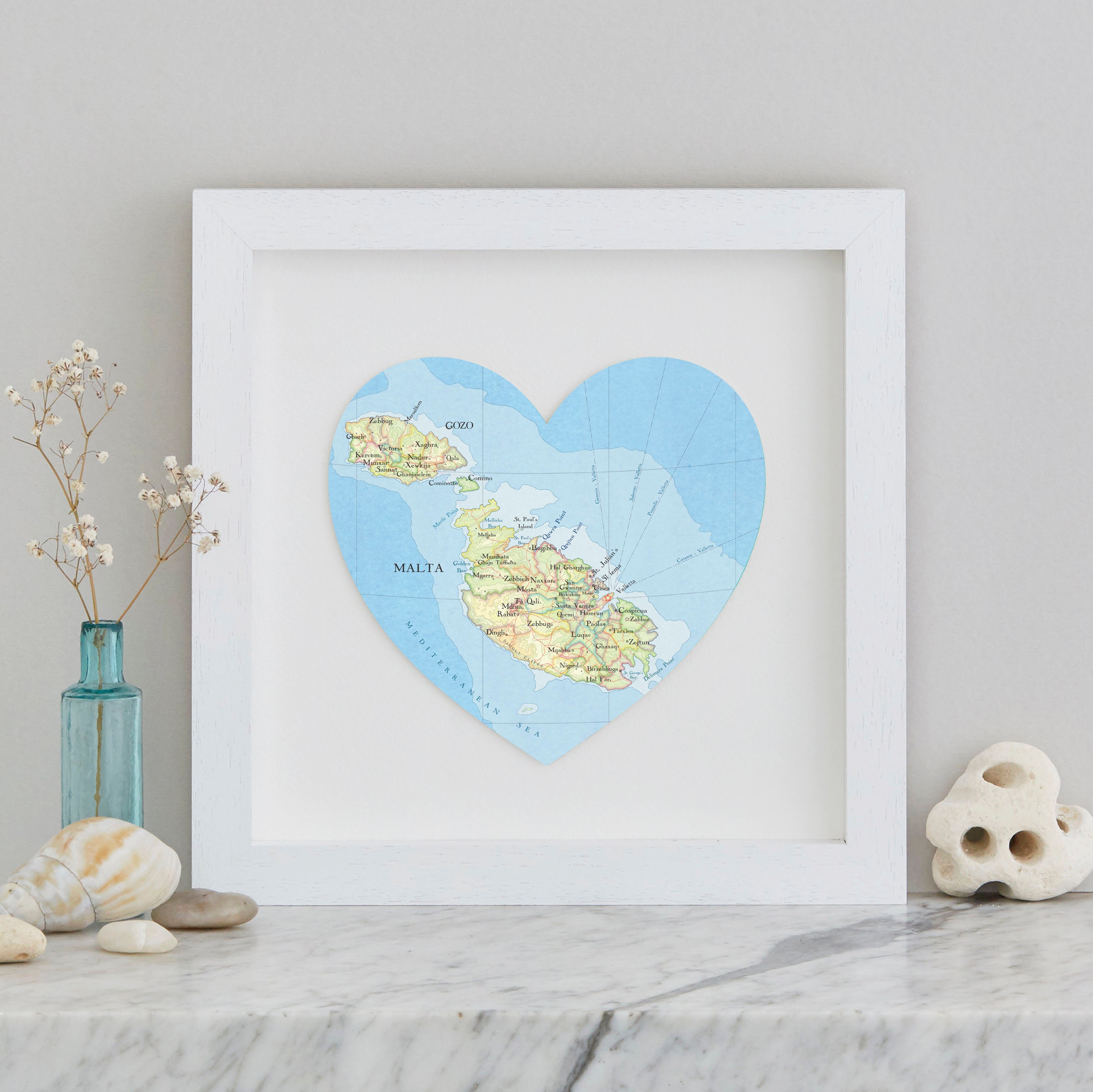 Malta Map Framed