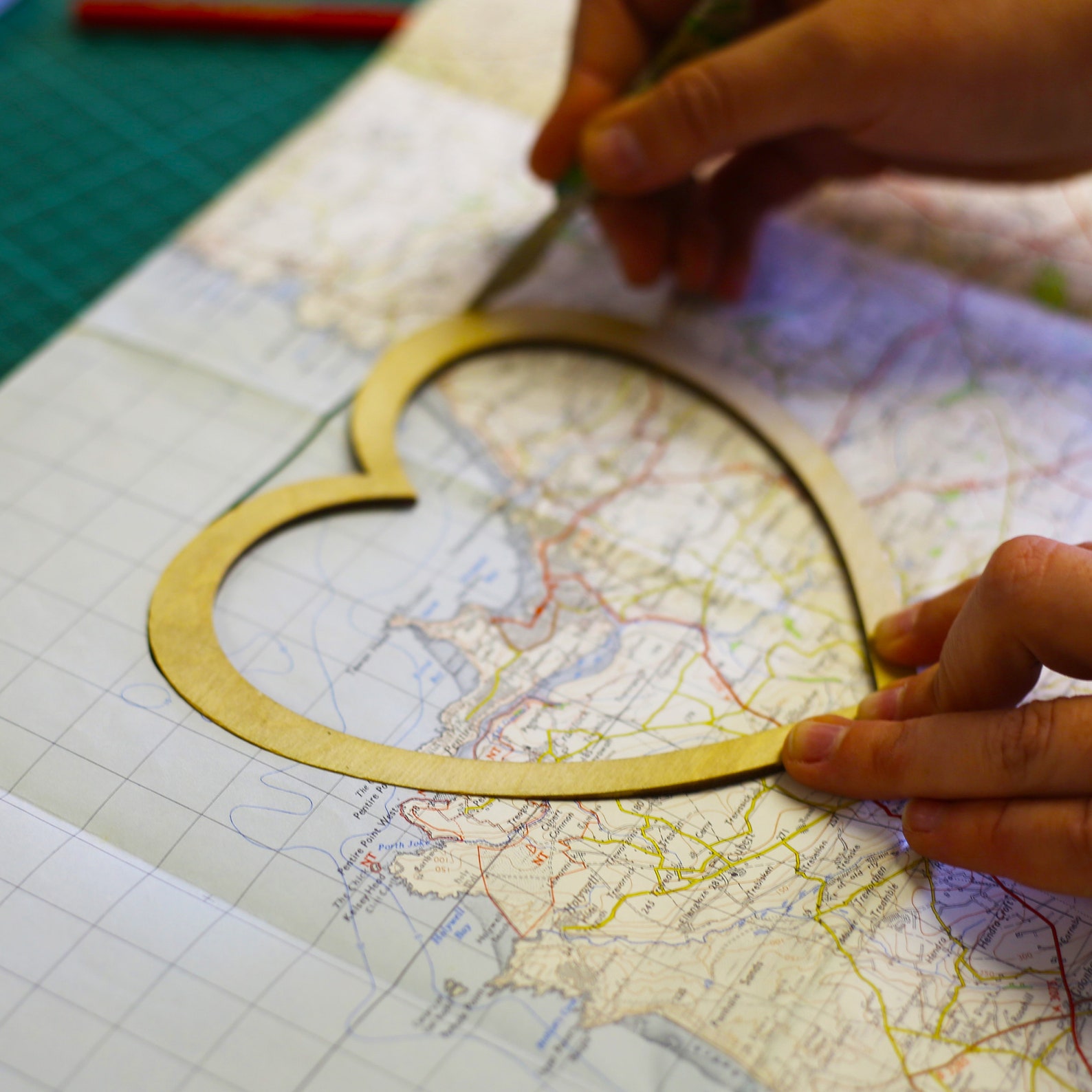 Two Custom Map Heart Print for a Couple - in Love Since Personalised ...