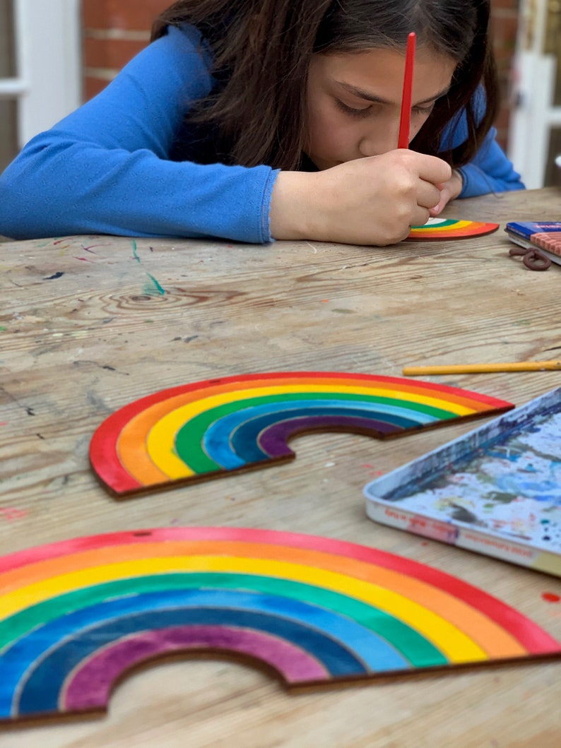 Rainbow Craft Kit Children'S Diy Wooden Rainbow | Etsy