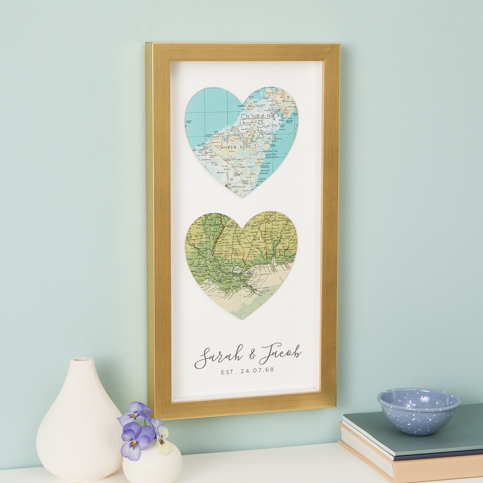 50th Wedding Anniversary Gift Custom Map Gift Golden Wedding | Etsy