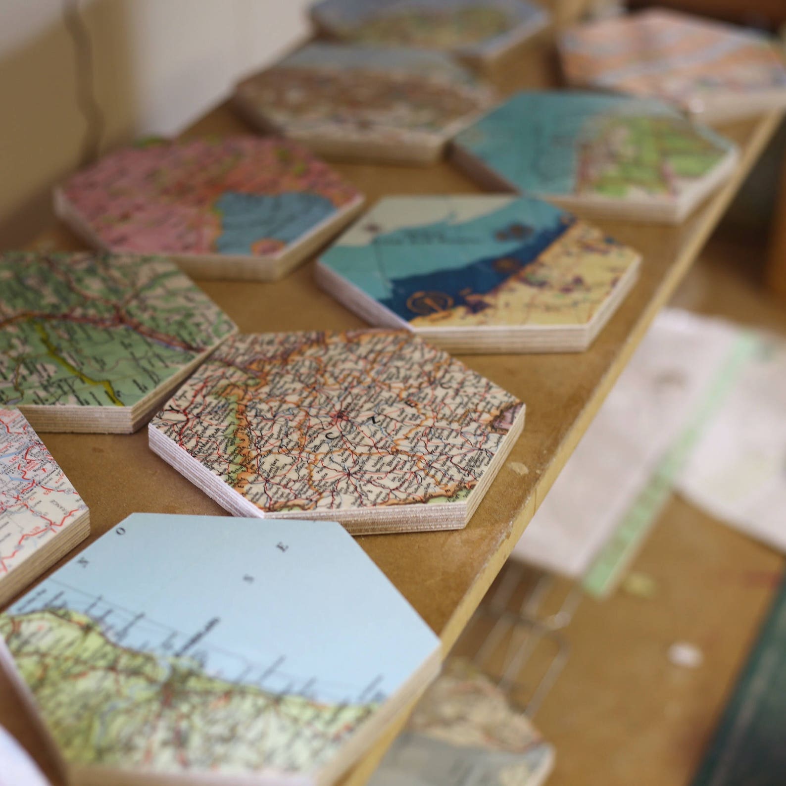 Wall Decor Map Hexagons, Custom Map Art, Hexagon Map Wall Art ...