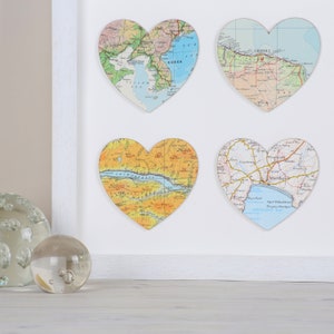 Custom Map Heart Print Gift - Paper Wedding Anniversary Gift for ...