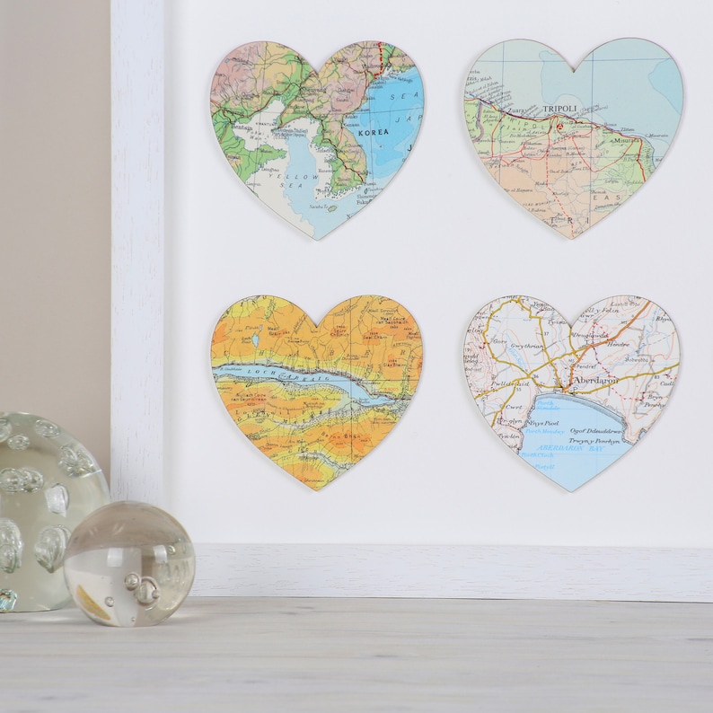 Custom Map Heart Print Gift Paper Wedding Anniversary Gift - Etsy