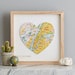 Custom Map Heart Print Engagement Gift Personalized Map Wall - Etsy