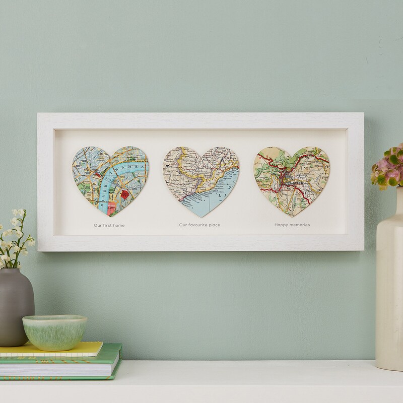 Map Hearts - Etsy