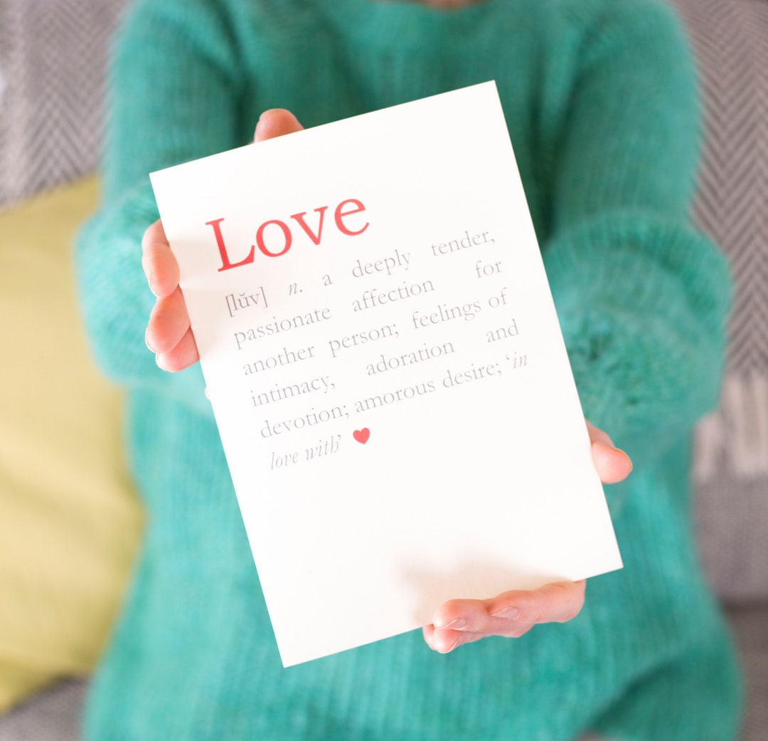 Valentine's Day Card, Love Definition Romantic Valentine Card for Him ...