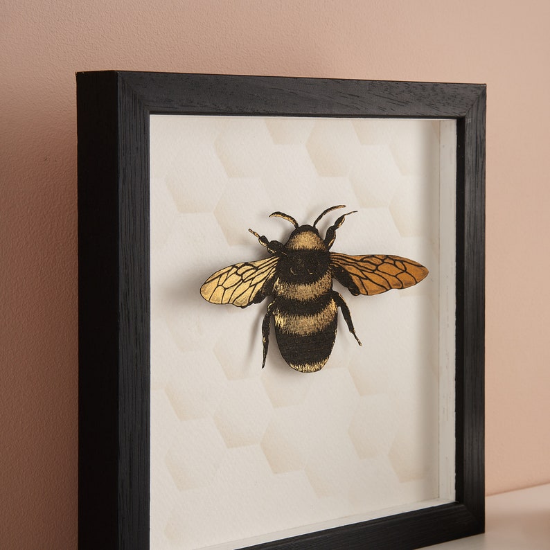 Honey Bee Framed Wall Art - Personalized Honey Bee Wall Art - 3D ...
