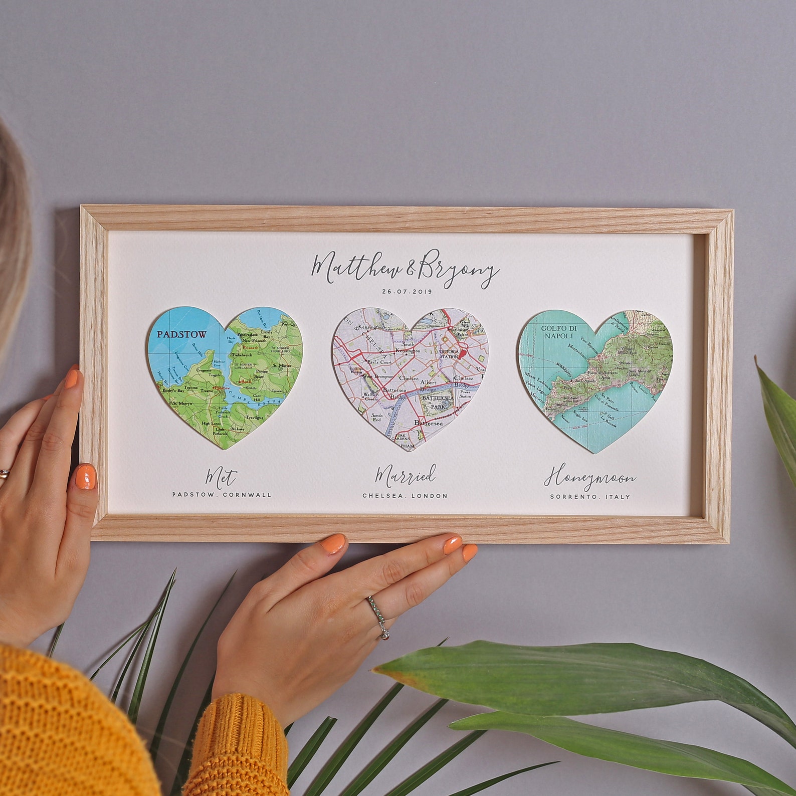 Valentine's Day Gift for Her Custom Map Gift Framed - Etsy