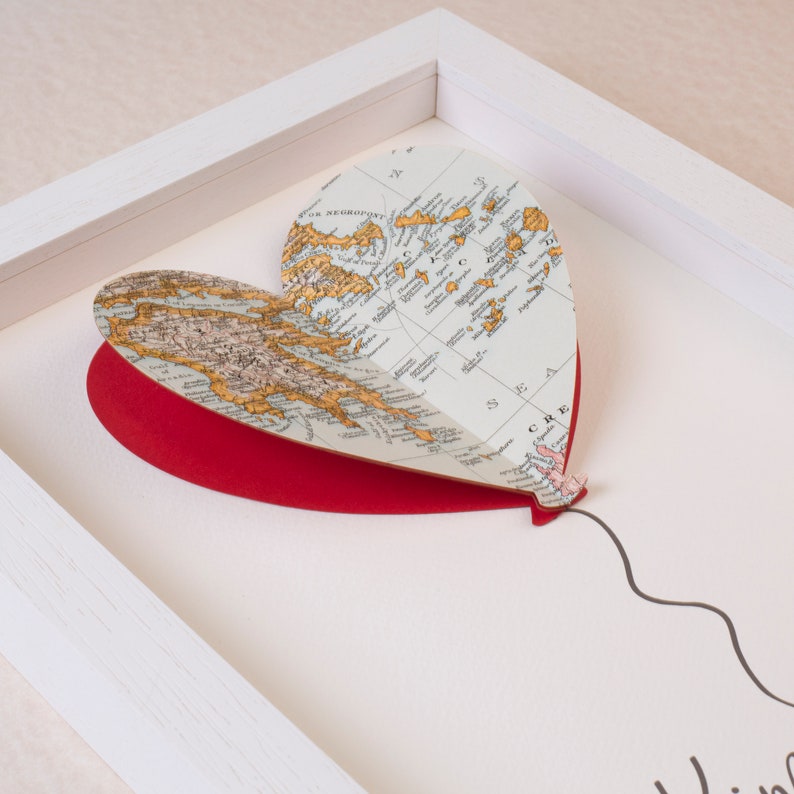 Custom Map Balloon Print Valentine's Gift Personalized - Etsy