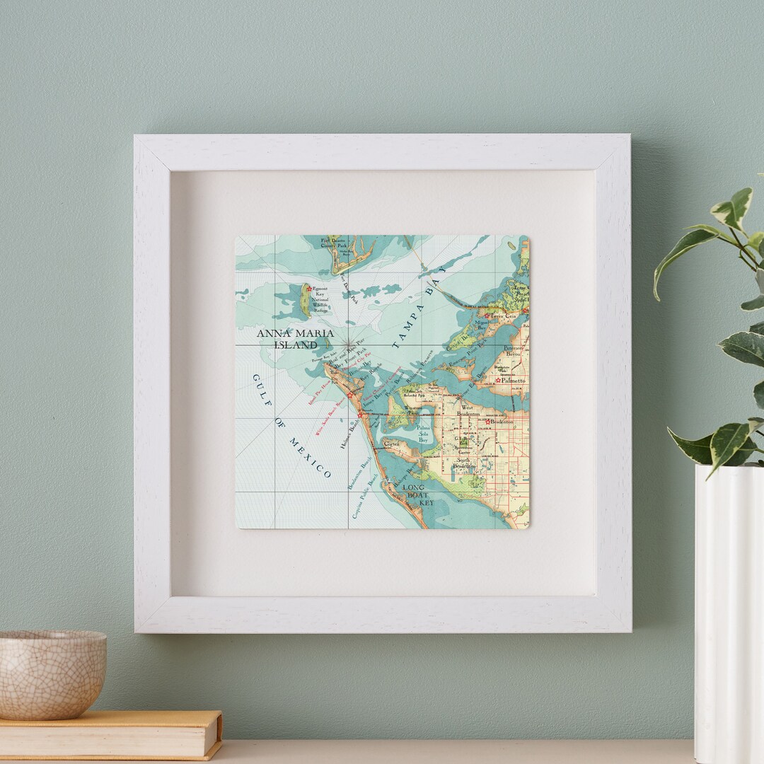Anna Maria Map Print, Illustrated Map of Anna Maria, Wall Art Print ...