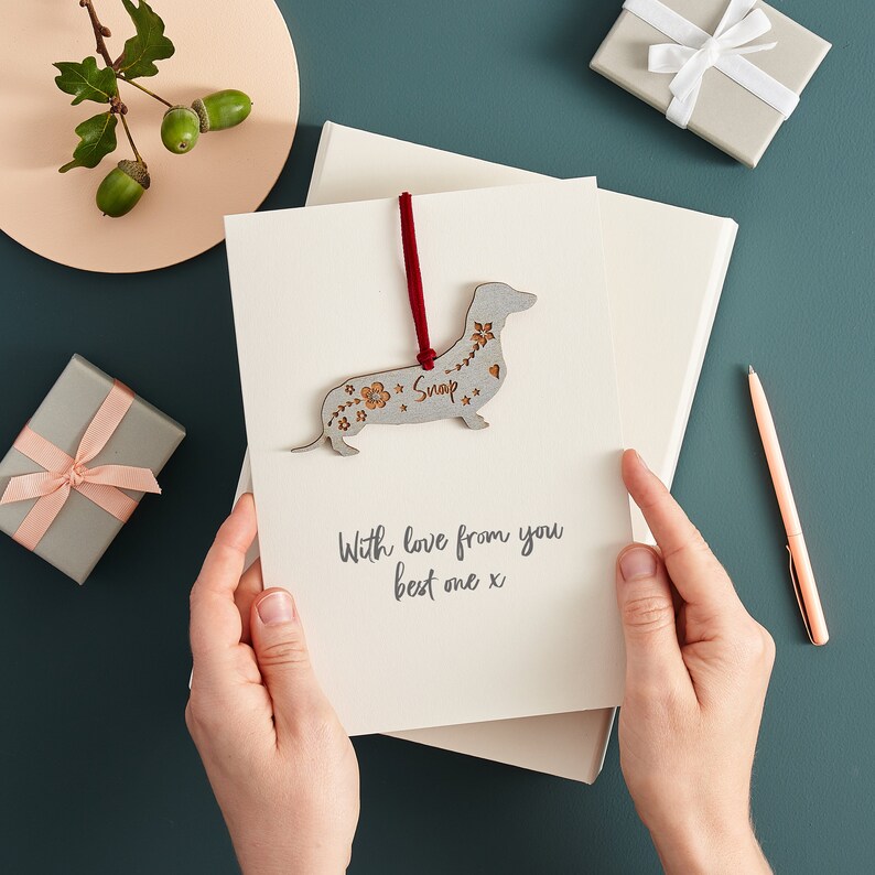 Custom Shape Pet Dog Keepsake Card - Personalised Card From the Dog ...