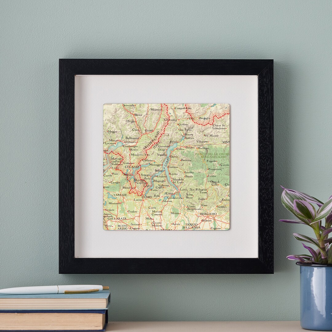 Lake Como Map Print, Illustrated Map of Italian Lakes, Wall Art Print ...