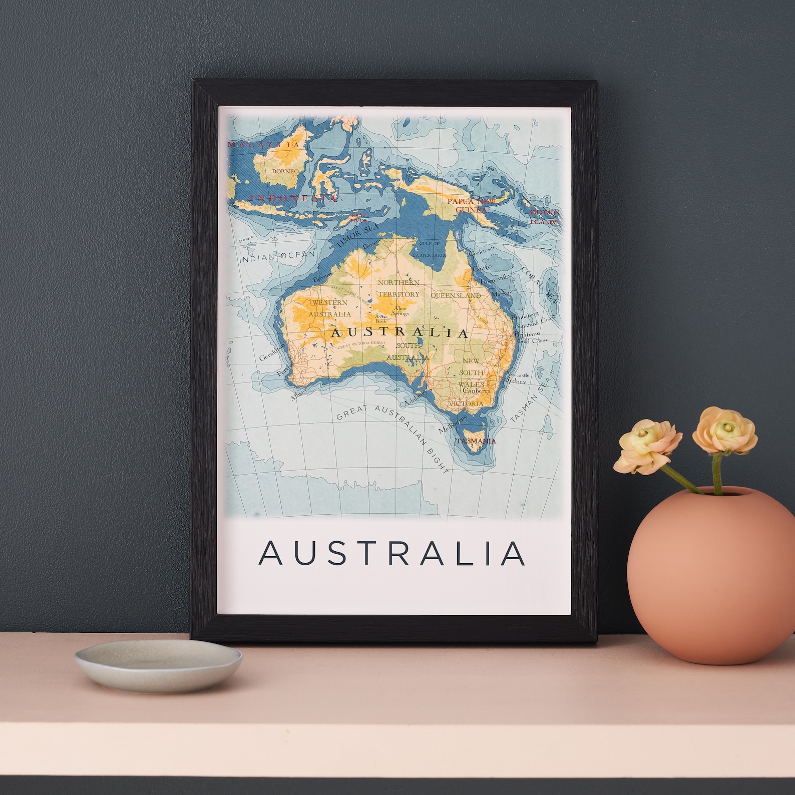 Australia Map Poster Australia Map Watercolour Print Hand - Etsy