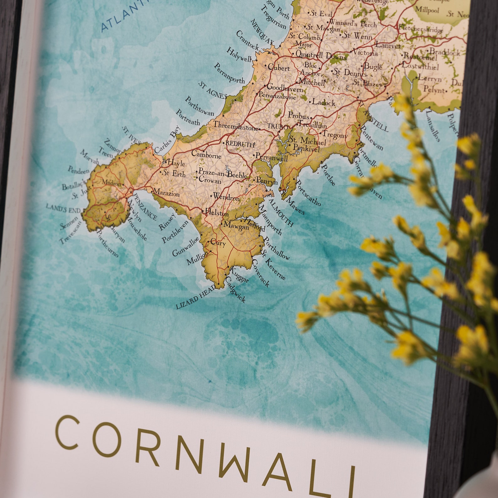 Cornwall Map Poster Cornwall Map Print Cornish Map Cornwall - Etsy