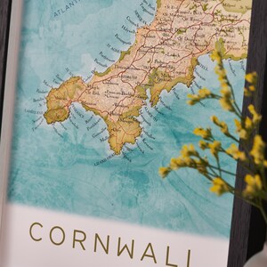 Cornwall Map Poster, Cornwall Map Print, Cornish Map, Cornwall Wall Art ...