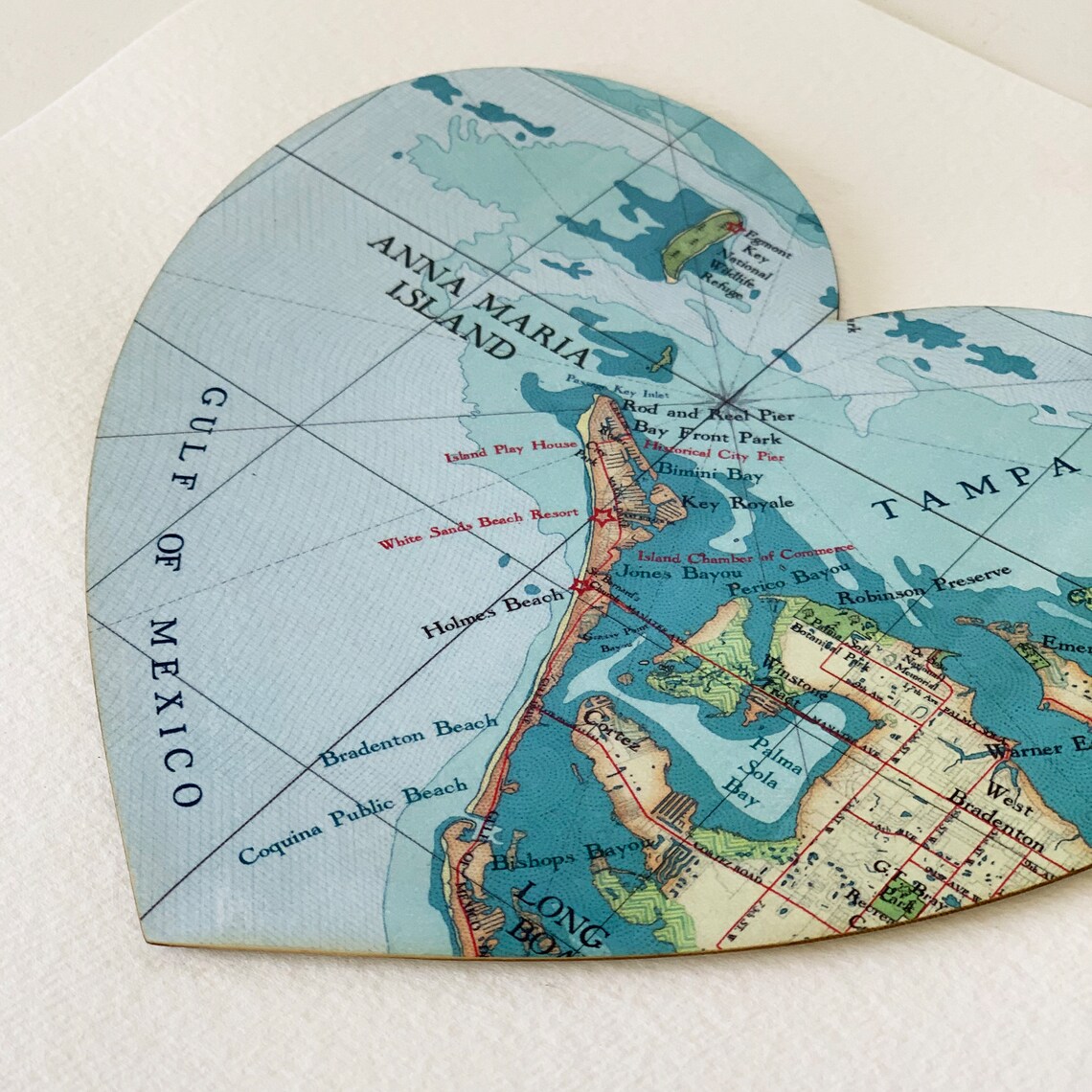 Anna Maria Island Map Print Custom Wall Decor Map Heart - Etsy