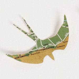 Original Bird Wall Art, Custom Map Birds Artwork, 3D Map Collage ...
