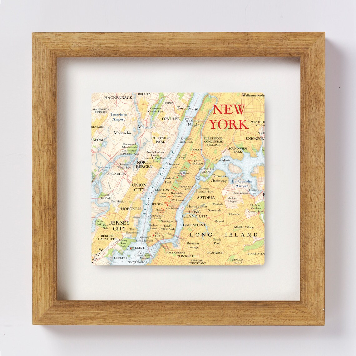 New York Wall Art Map Print Personalised Manhattan Gift | Etsy