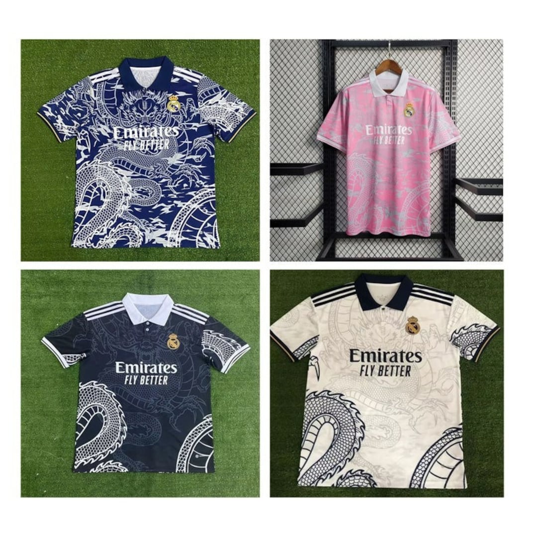 Real Madrid Pink Dragon/blue Dragon Special Jersey,real Madrid Jersey ...