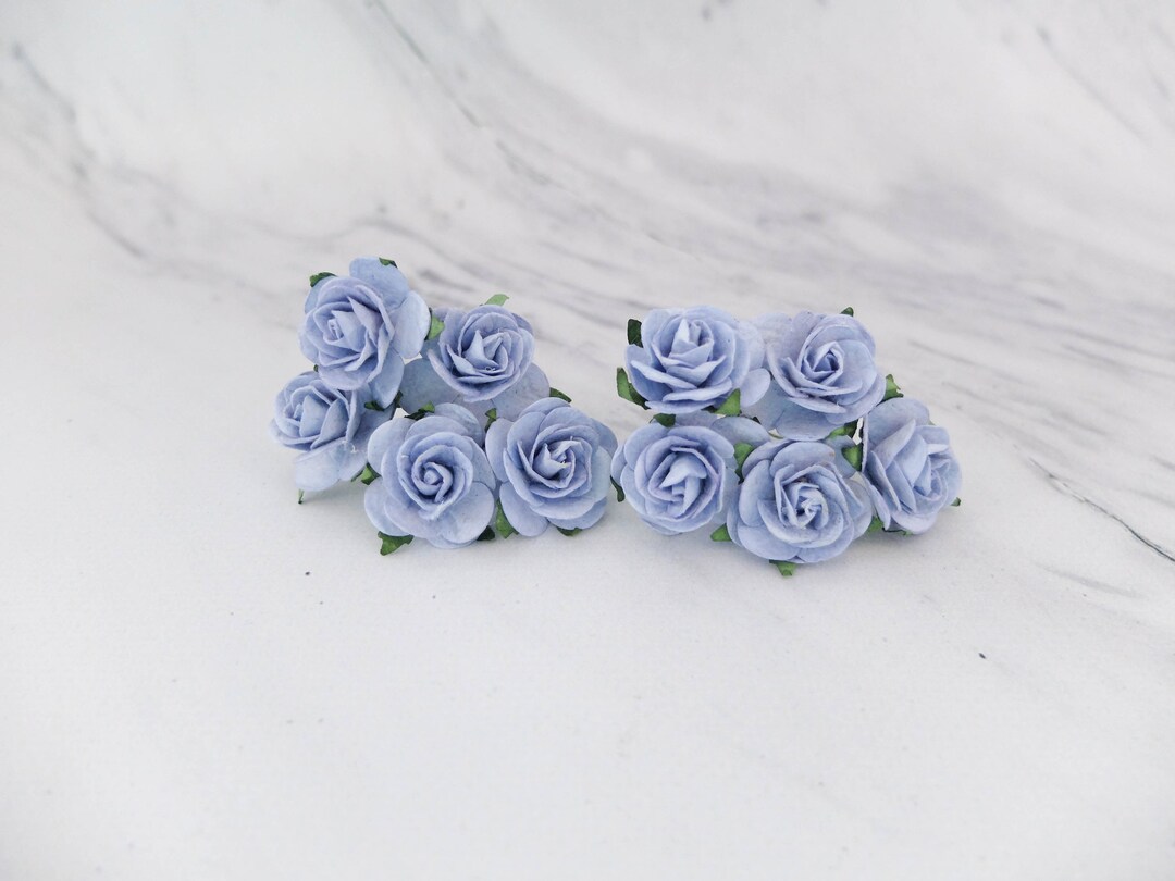 10 25mm Cool Blue Roses, 1 Mulberry Paper Flowers, 2.5 Cm - Etsy