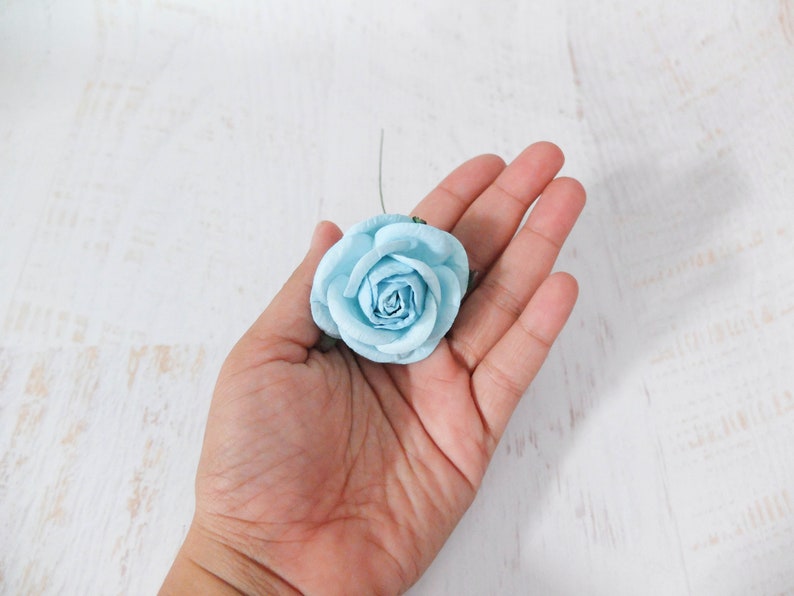 5 50mm/2 Inches Bright Blue Paper Roses Paper Flowers - Etsy
