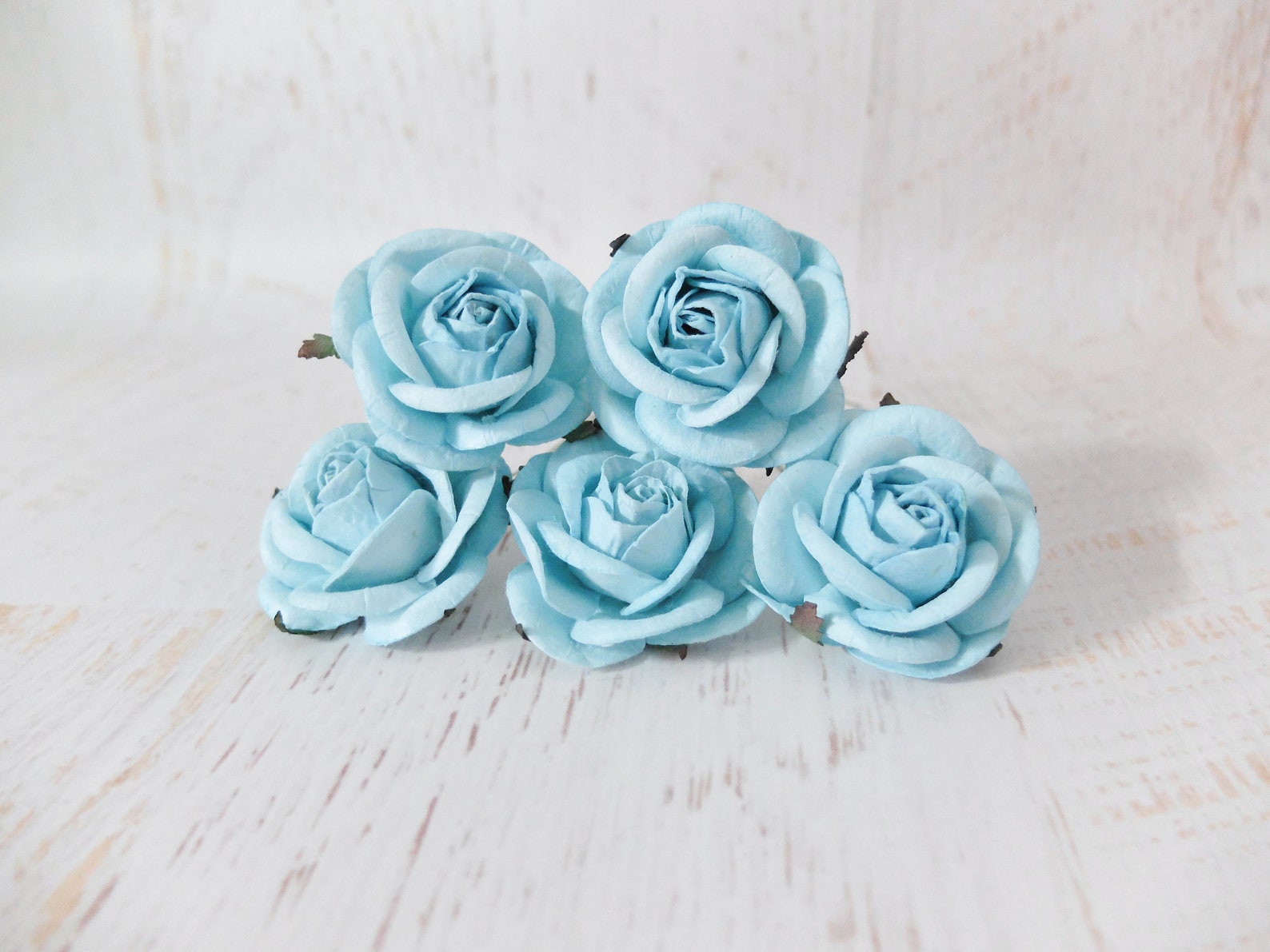 5 50mm/2 Inches Bright Blue Paper Roses Paper Flowers - Etsy