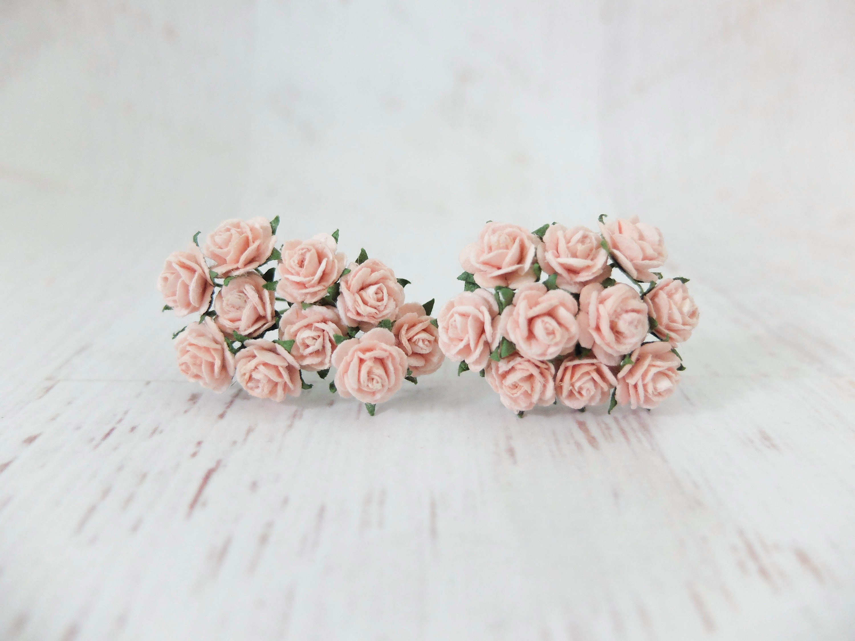 20 10mm blush paper roses pink paper flowers mulberry paper | Etsy