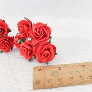 10 25mm Red Paper Roses, Paper Flowers - Etsy