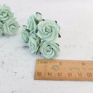 10 25mm Soft Mint Green Paper Roses Green Paper Flowers | Etsy