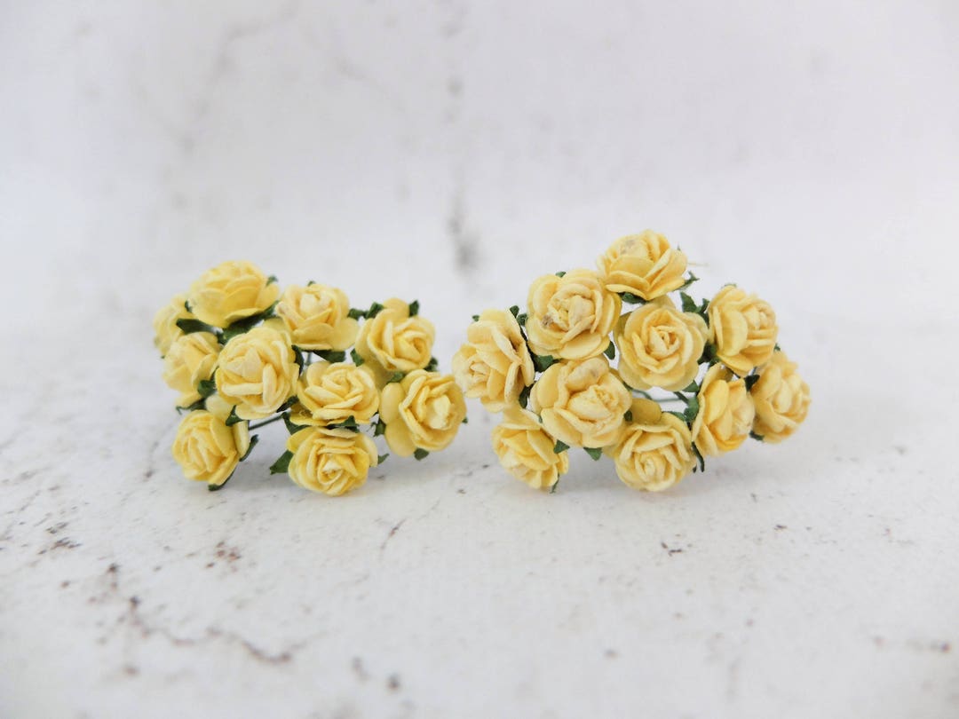 10mm Light Yellow Paper Roses, 1 Cm Paper Flowers - Etsy