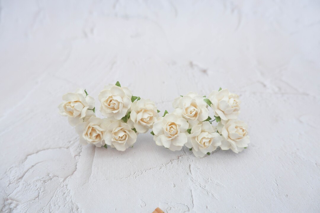 25mm Cream Ivory Paper Peonies With Wire Stems, 2.5 Cm, 1" - Etsy