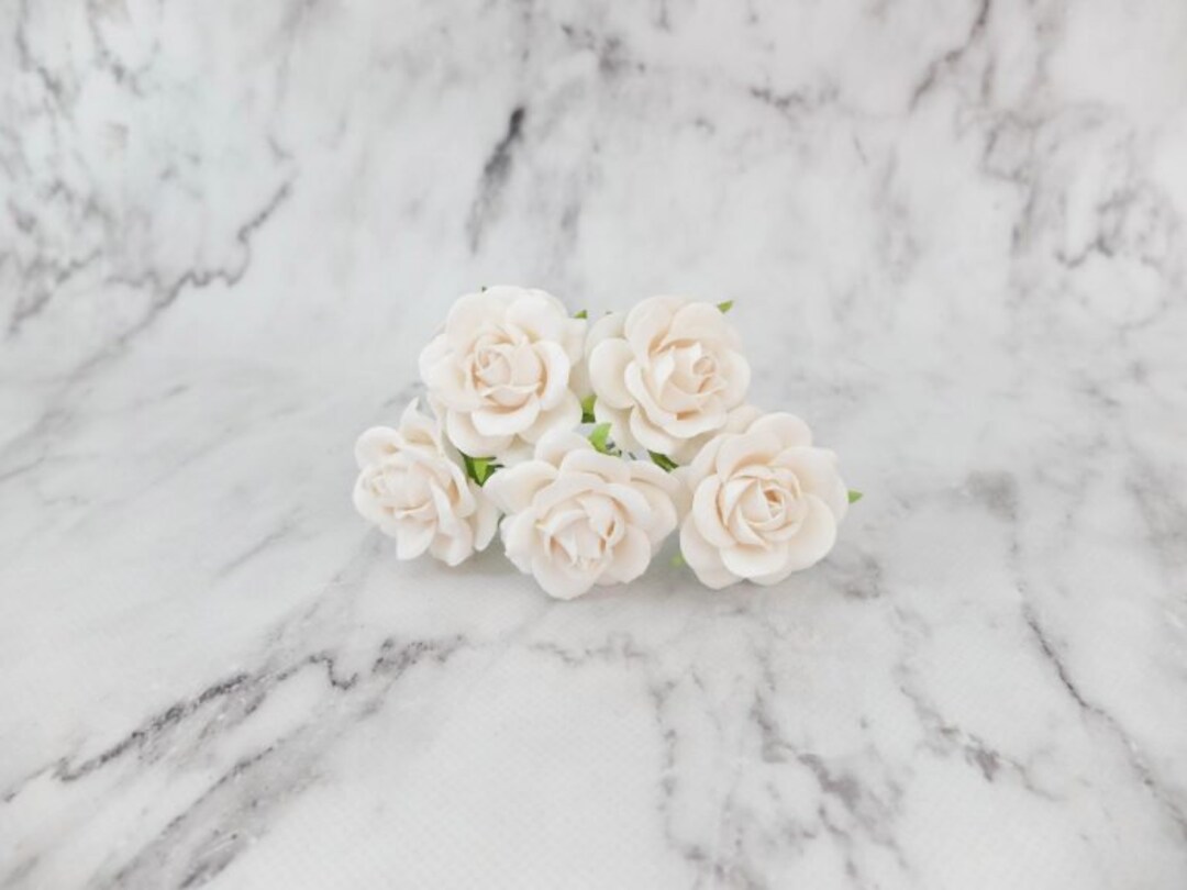 Soft White Paper Roses, 5 4.5 Cm White Paper Rose, 45mm (design B) - Etsy
