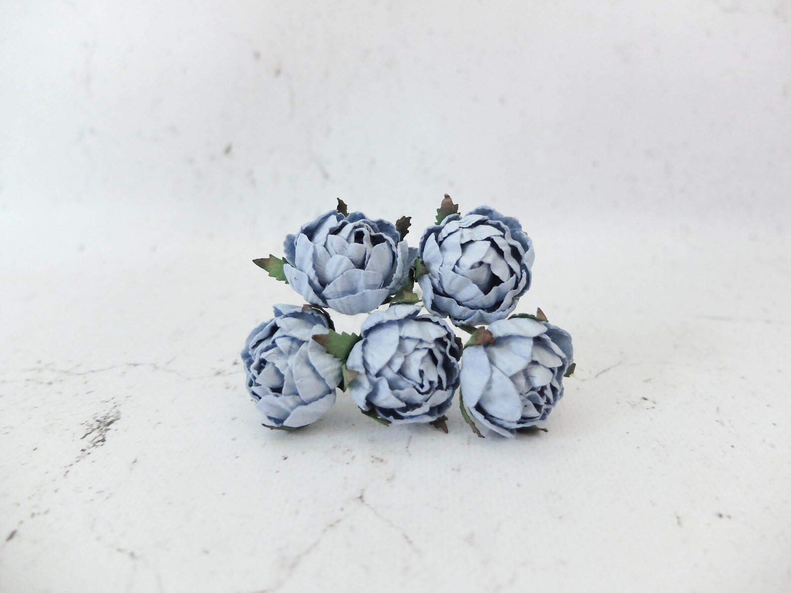 5 30mm Cool Blue Paper Ranunculus Blue Paper Flowers - Etsy
