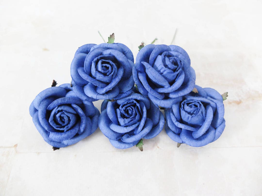 5 50mm/2 Inches Royal Blue Paper Roses, Paper Flowers - Etsy