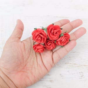 10 25mm Red Paper Roses, Paper Flowers - Etsy