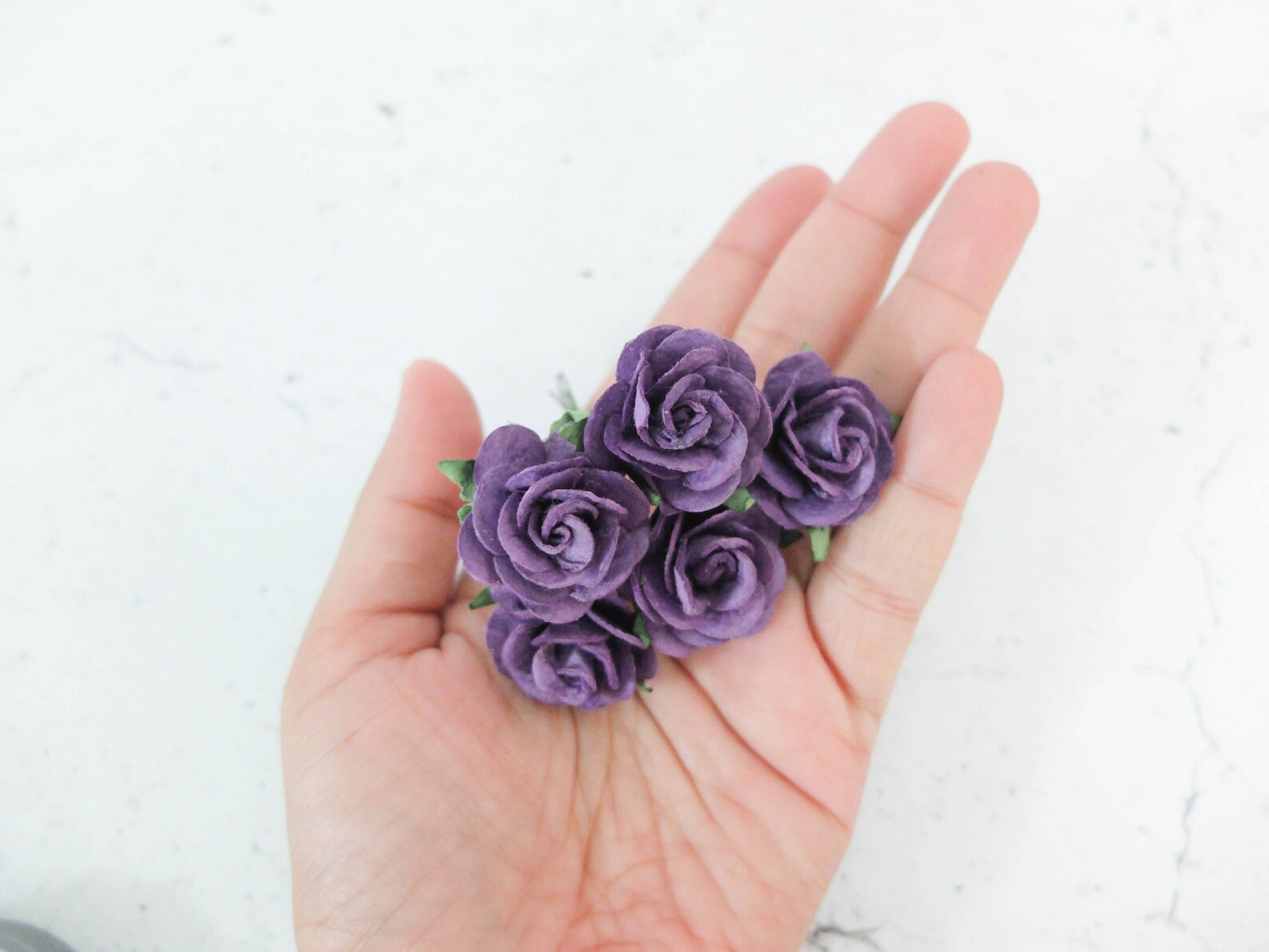 10 25mm Dark Purple Paper Roses 1 Paper Roses 2.5 Cm | Etsy