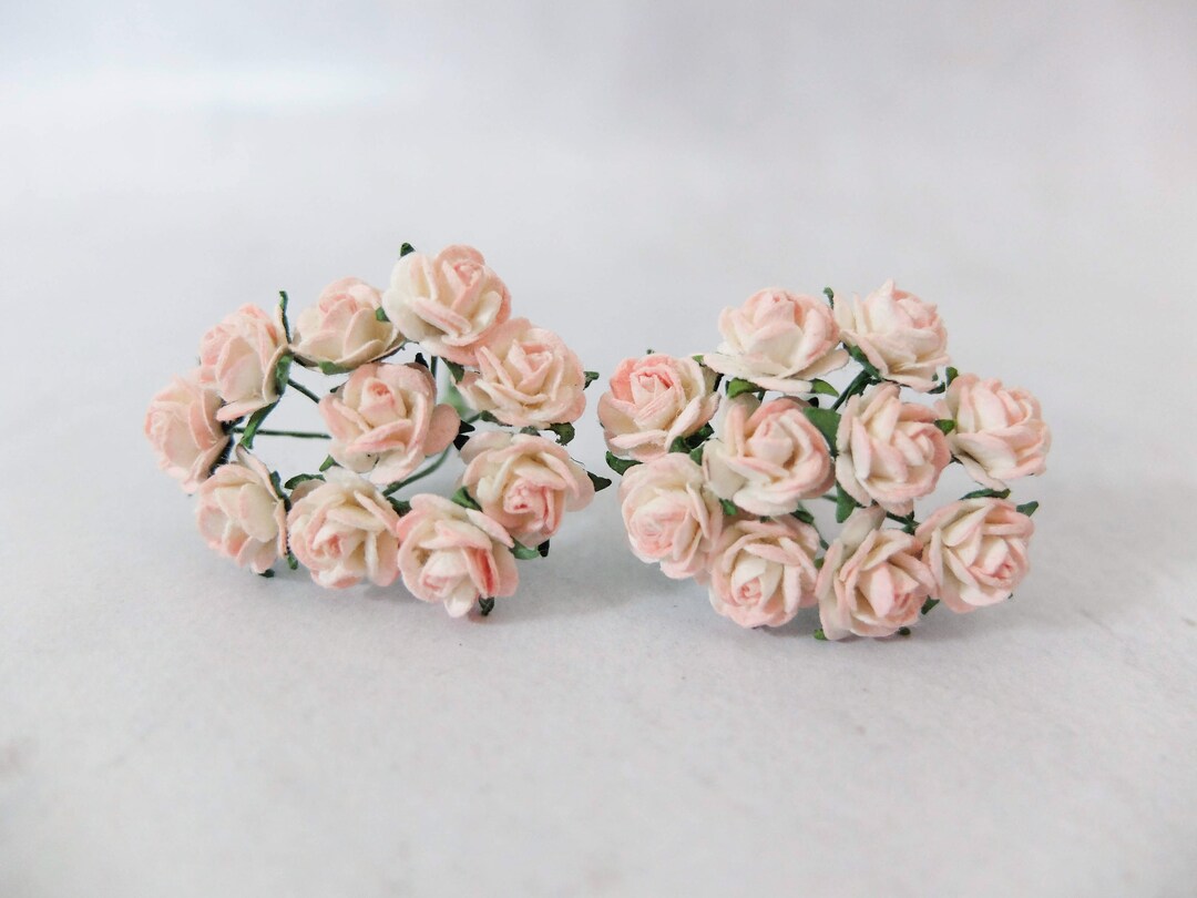Mini Mulberry Paper Roses - Light Cream Blush - 10mm - Etsy