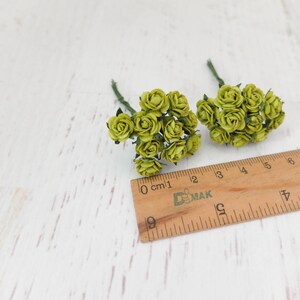 20 Rose, 10mm Green Paper Roses, Paper Rose, 1 Cm Paper Rose, Green ...