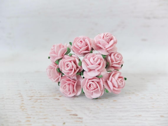 Soft Pink Paper Roses 20mm Pink Paper Roses 2 Cm Paper Roses | Etsy