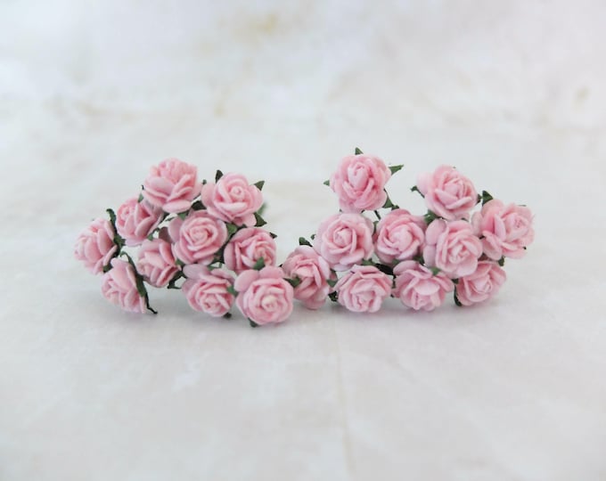 20 10mm Soft Pink Paper Roses, Pink Paper Flowers, Paper Pink Rose - Etsy