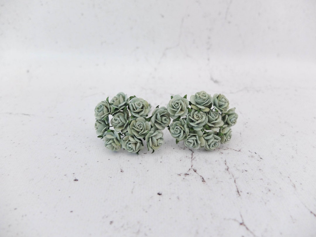 20 Sage Green Paper Roses (15mm), 1.5 Cm Flowers - Etsy