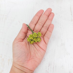 20 Rose, 10mm Green Paper Roses, Paper Rose, 1 Cm Paper Rose, Green ...