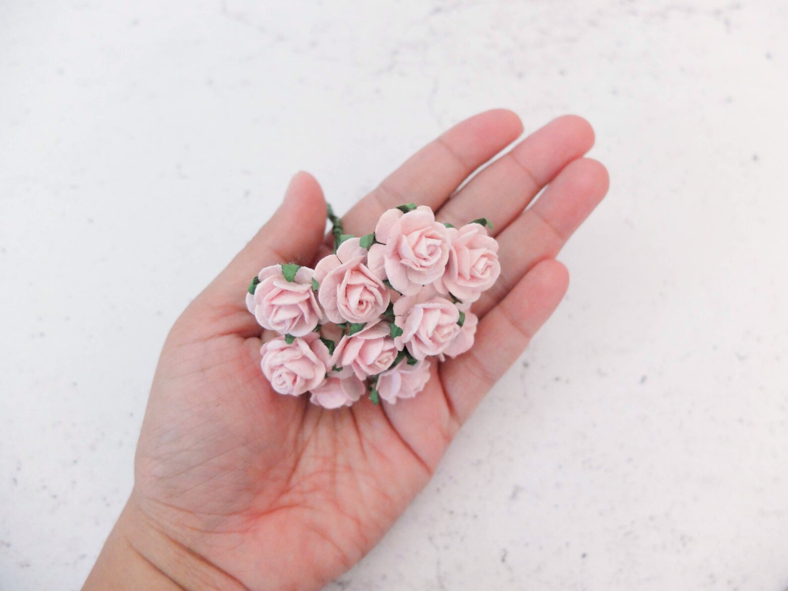 10 Light Pink Paper Roses 20mm Pink Mulberry Paper Roses 2 | Etsy