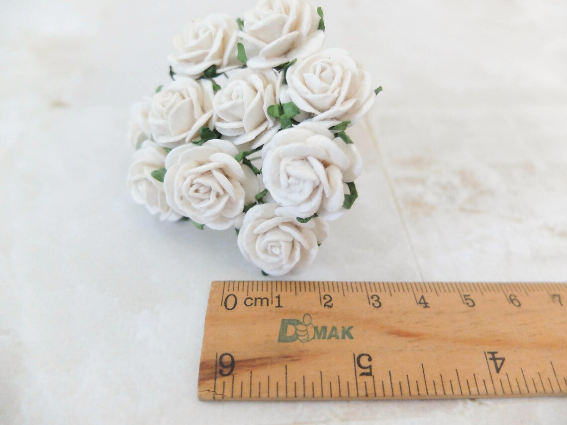 2 Cm White Paper Roses 10 20mm White Paper Roses White Paper - Etsy