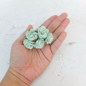 10 25mm Soft Mint Green Paper Roses Green Paper Flowers | Etsy