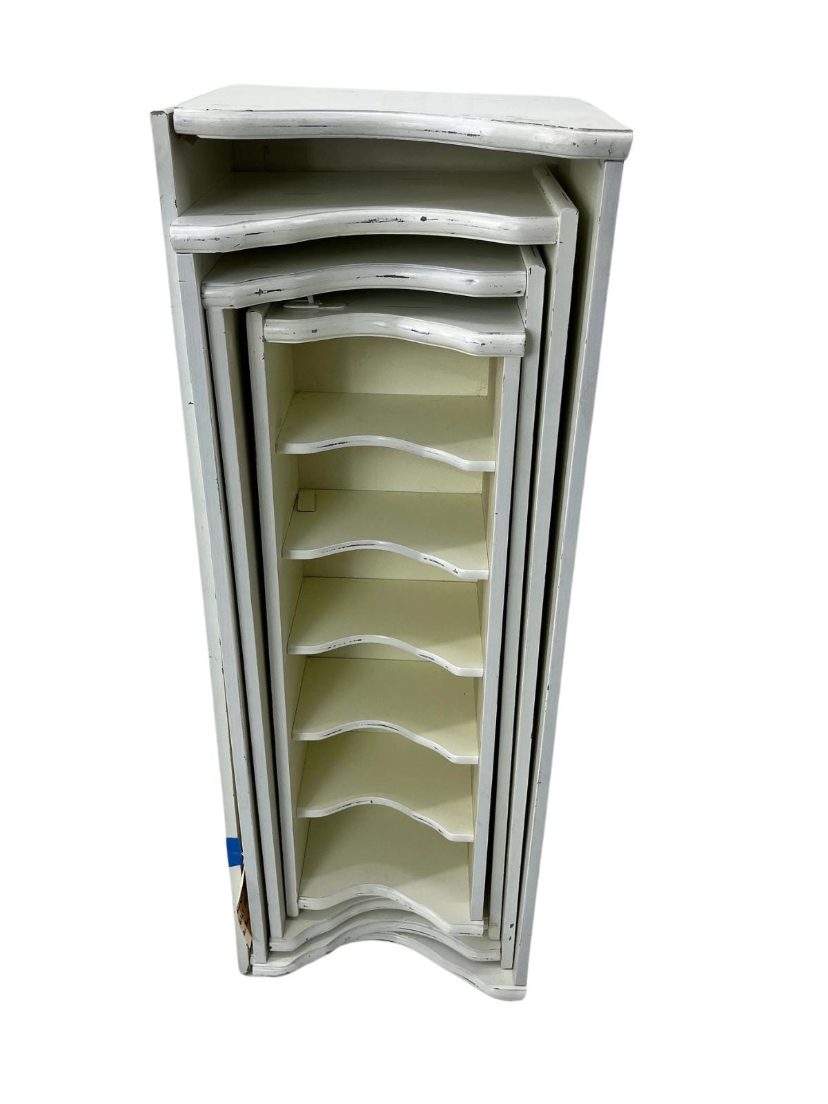 Set of Matching Nesting Shelves – Distressed White, Adjustable Sizes ...