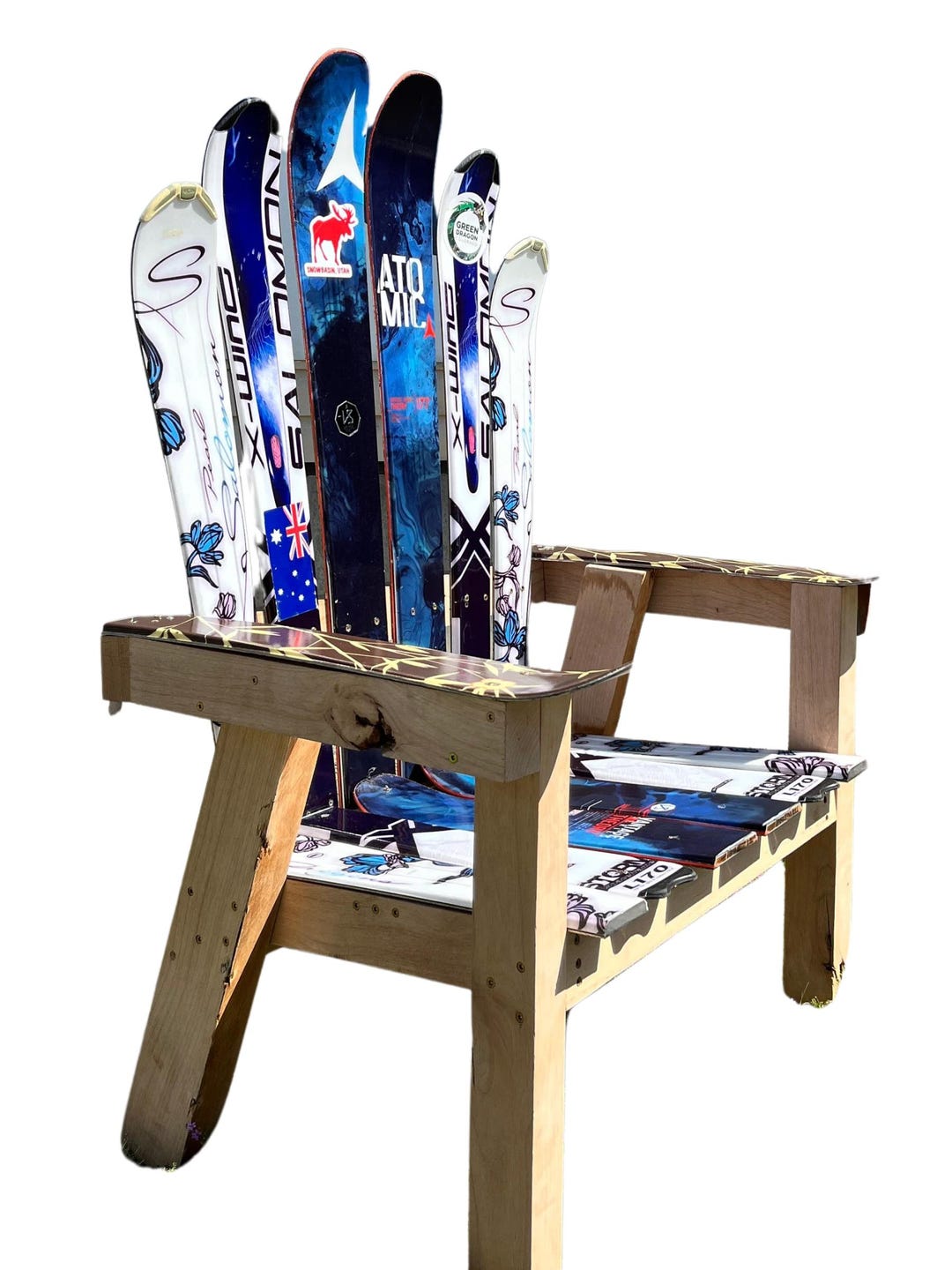 Custom Ski Chair | Handmade Upcycled Ski Furniture | Unique Cabin Decor ...