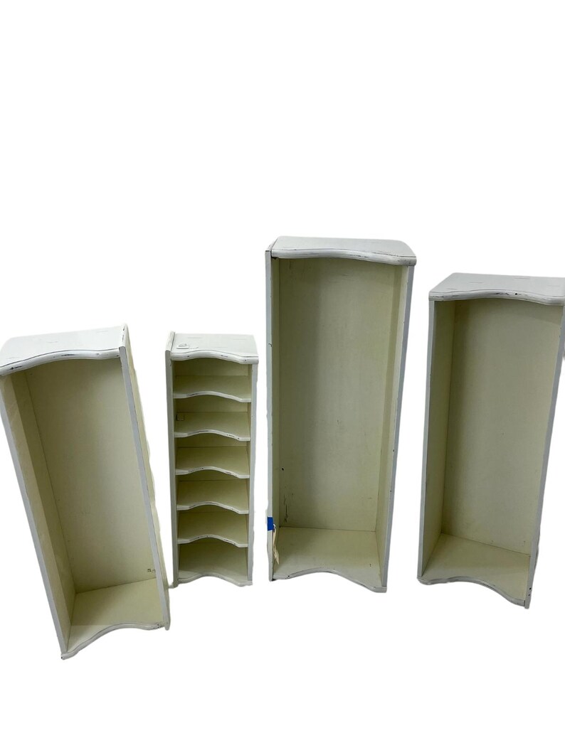 Set of Matching Nesting Shelves – Distressed White, Adjustable Sizes ...